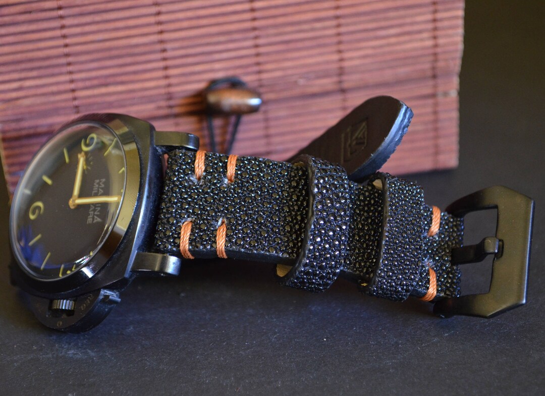 Genuine Stingray Skin Watch Strap Black Brown 26 24 22 Mm, Handmade ...