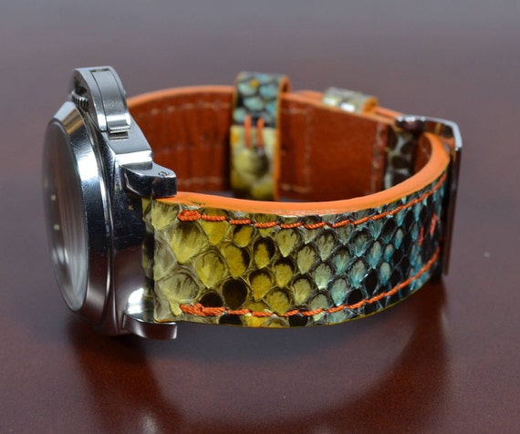 MA Watch Strap 26 24 22 Mm Genuine Python Snake Skin Leather - Etsy UK