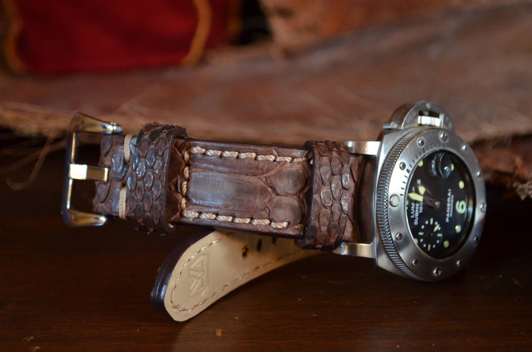 Genuine Python Snake Skin Watch Strap 26 24 22 Mm, Handmade Vintage ...