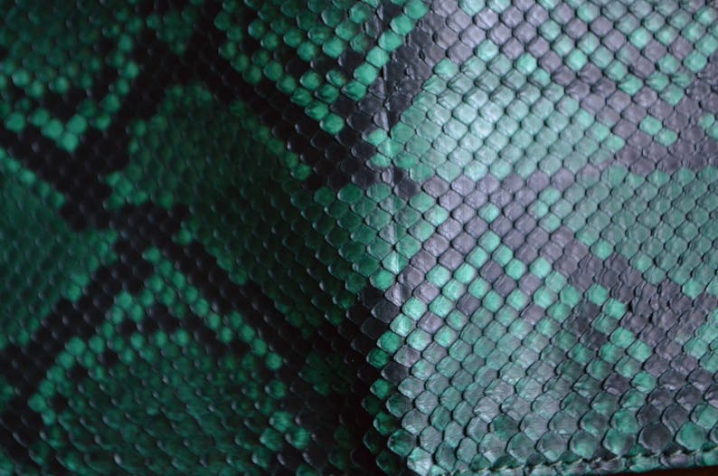 MA Leather Genuine Python Snake Green Matte Back Wallet - Etsy