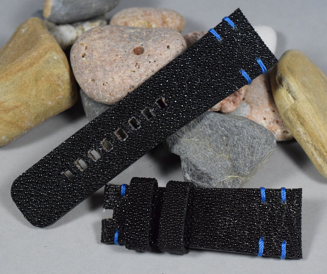 Sevenfriday Watch Strap – Handmade Black Blue Genuine Stingray Skin, 28 ...
