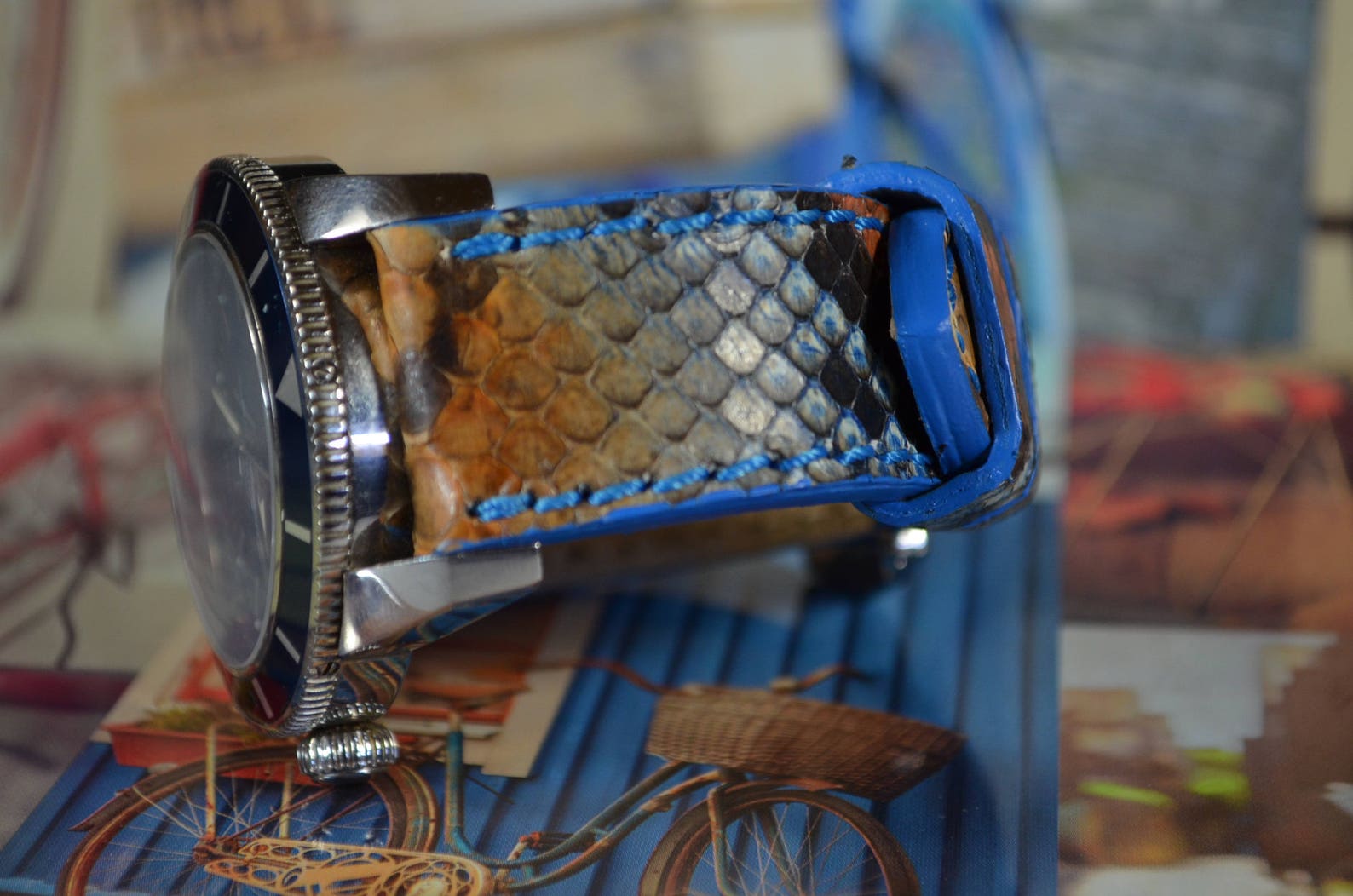 Handmade Genuine Python Snake Skin Watch Strap 26 24 22 Mm, Fantasia 2 ...