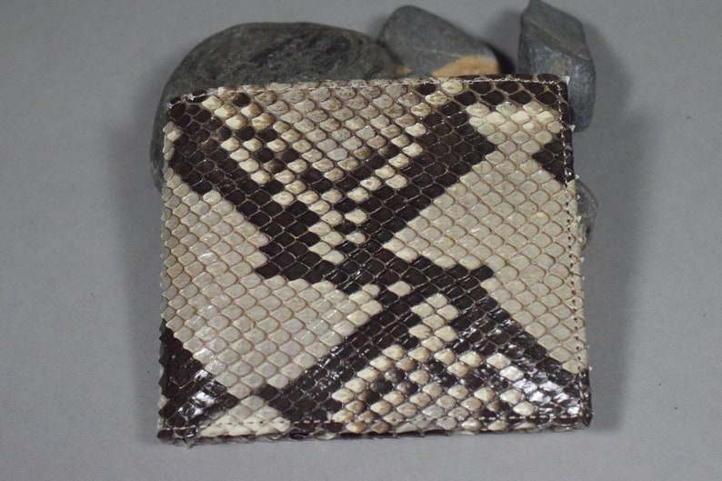 MA Mens Bifold Handmade Wallet With Genuine Python Skin Grey - Etsy