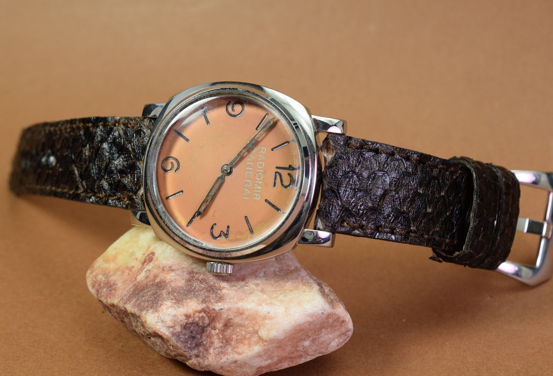 Bracelet de montre MA 24 mm Bracelet fait main en cuir de peau de ...