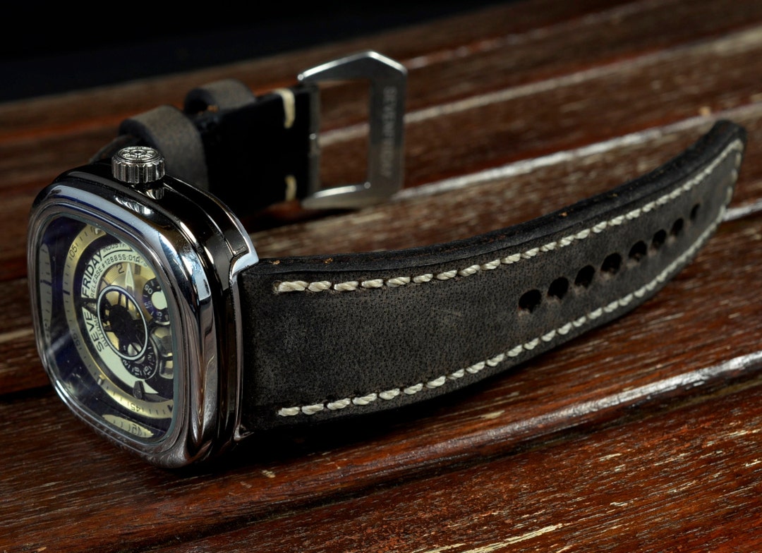 Sevenfriday Watch Strap, 28/24mm Savage Tobacco Leather, Handmade in ...