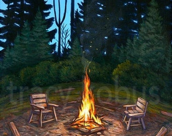 Campfire Print - Etsy