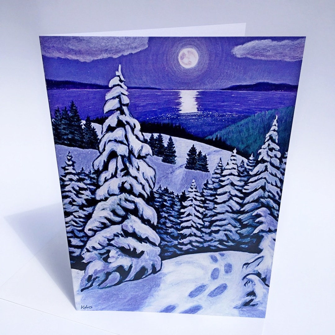 Snowshoeing Art Cards // You Choose // Winter Greeting Cards // Holiday ...