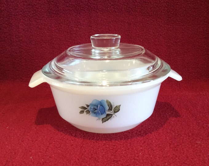 Phoenix Opalware Blue Rose Casserole Dish 8oz Circa 1960 - Etsy
