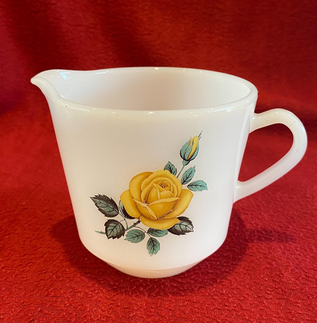 Phoenix Opalware Yellow Rose Milk Jug Creamer. Circa 1960 - Etsy