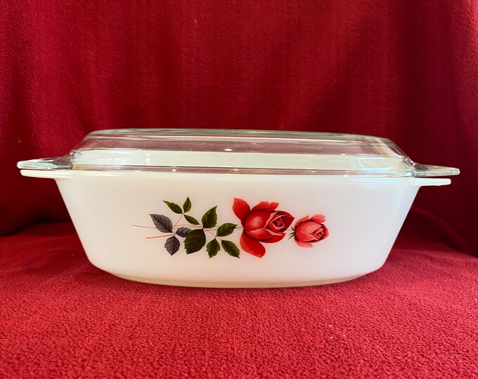 Pyrex JAJ June Rose 2.5 Pint Oval Casserole Dish Circa 1960 #524 - Etsy