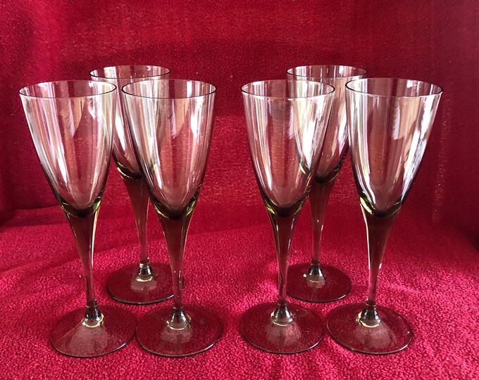 Vintage Orrefors Mirabel Schnapps Glasses: Smokey Green Stem, Set of 6 ...