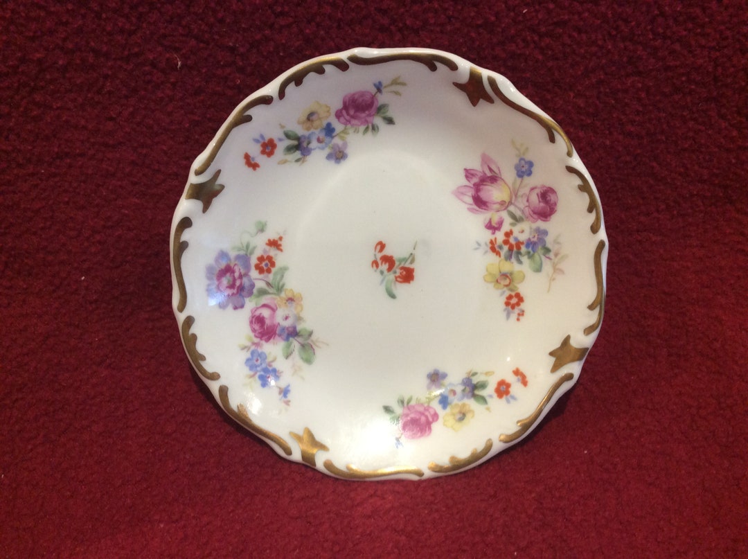 Reichenbach GDR Fine China Flower Pattern Pin Dish 110mm Diameter - Etsy