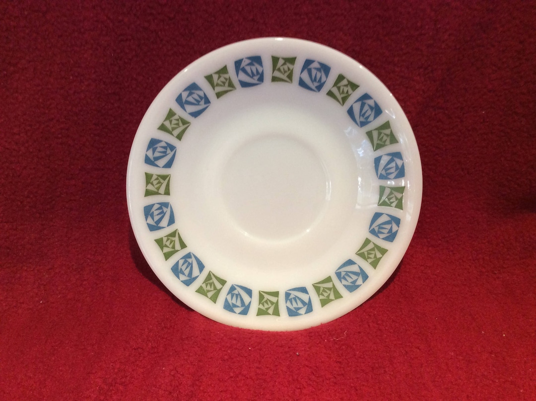 Pyrex JAJ Checkers Tea Cup Saucer Circa 1967 - Etsy