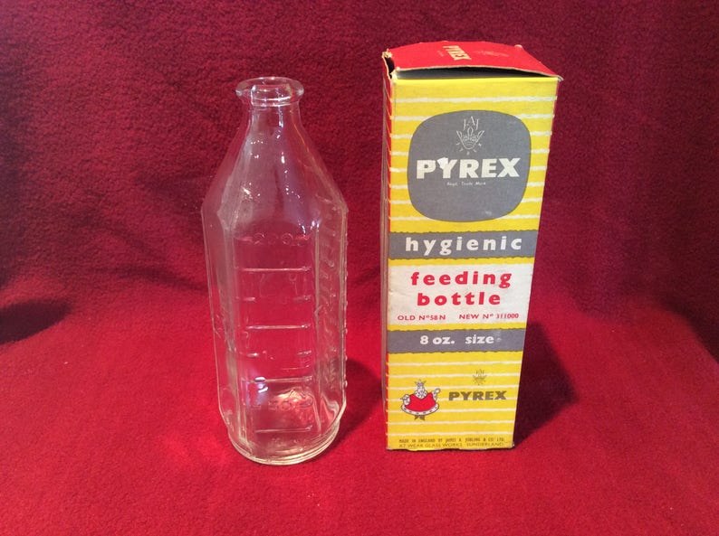 Pyrex JAJ Hygienic 8oz Clear Glass Baby Feeding Bottle Boxed - Etsy