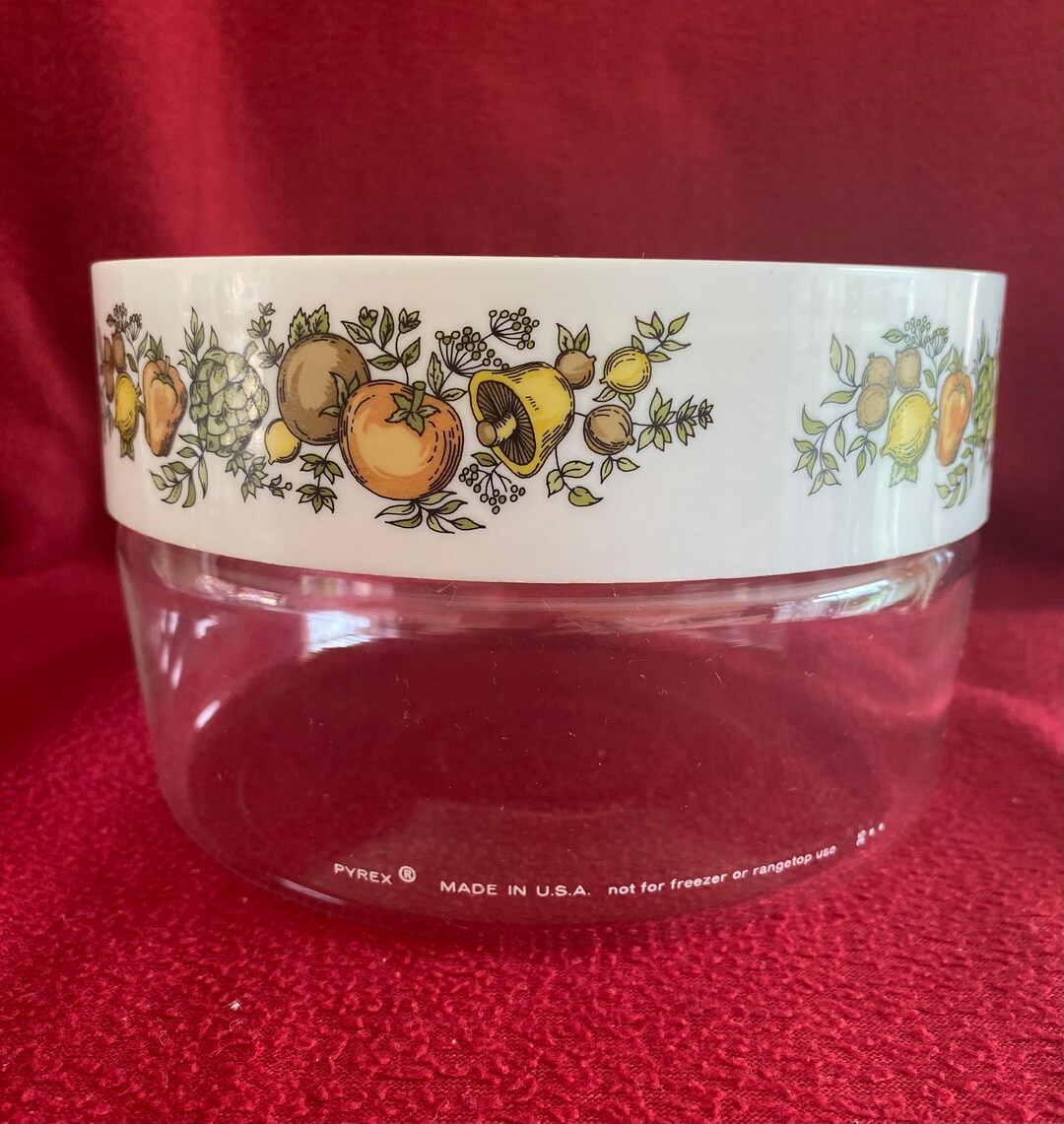 Pyrex USA Spice of Life Stack and See Glass Container With Plastic Lid ...