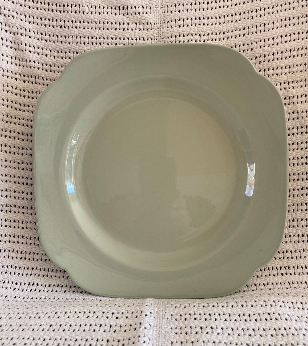 Spode Flemish Green England Ceramic Cake Plate. Classic Pale Green Mid ...