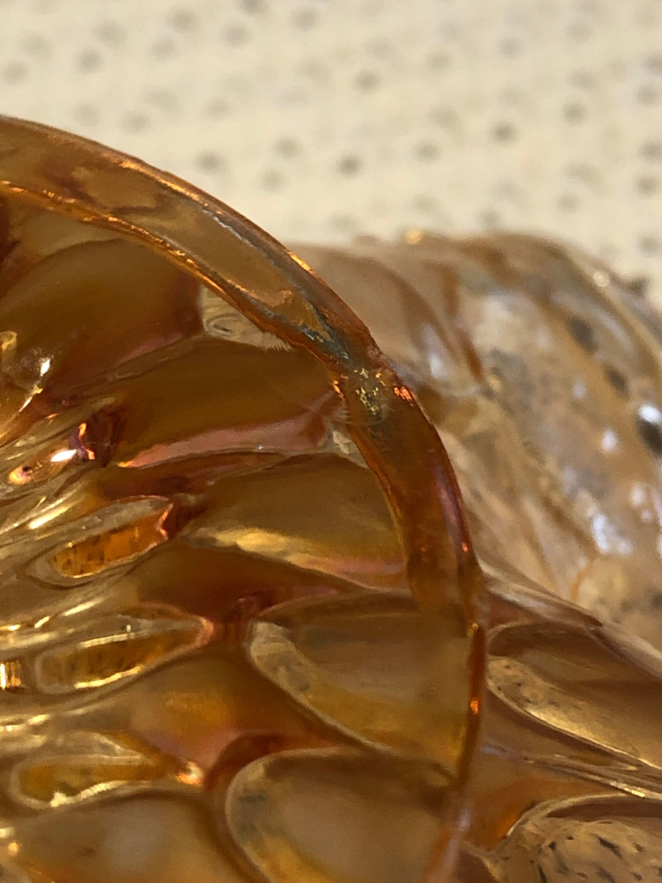 Carnival Glass Peach Opalescent Dugan Fish Scale and Beads | Etsy