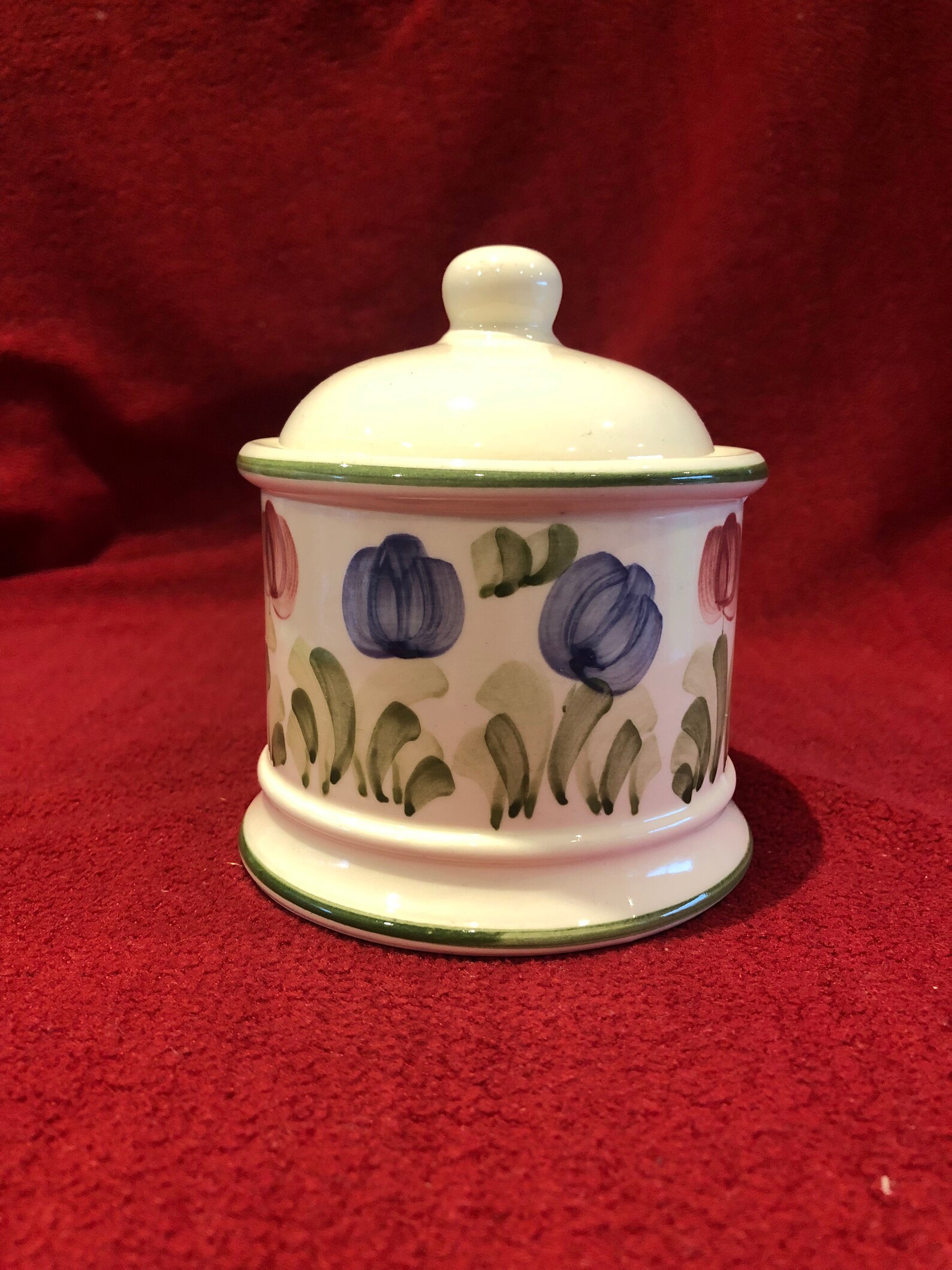 English Country Pottery Hand Painted Lidded Jar With Flower - Etsy UK