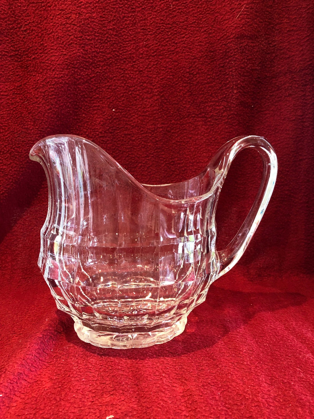 Pressed Glass Wear Water Jug 6" Tall Circa 1950 - Etsy Australia