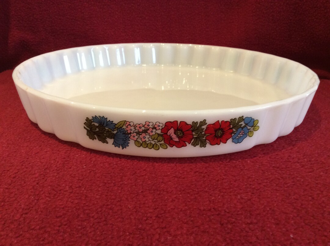 Pyrex Poppy Flan or Quiche Dish 27cm Diameter 3.5cm Deep Circa 1980 - Etsy