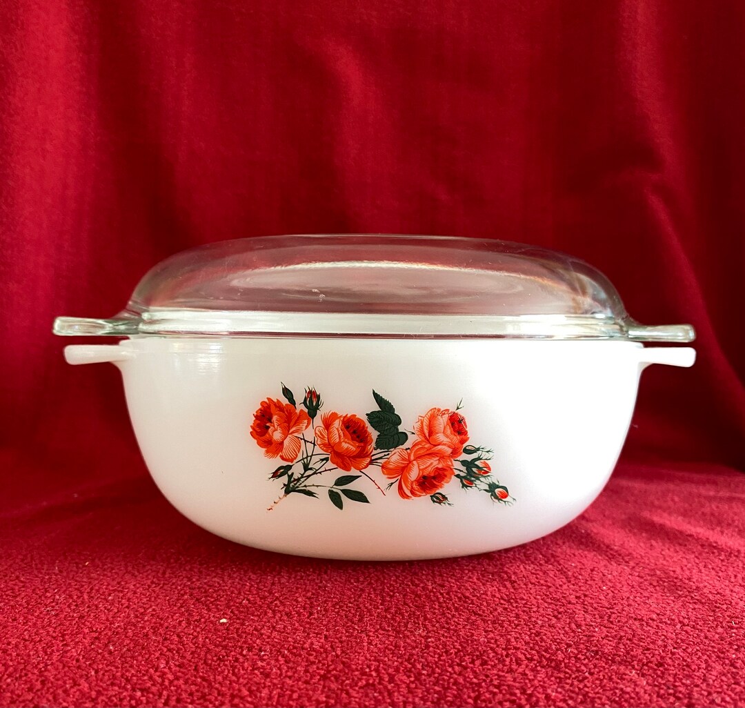 Pyrex JAJ Rose 2 Pint Easy Grip Casserole Dish Circa 1960 #506 - Etsy