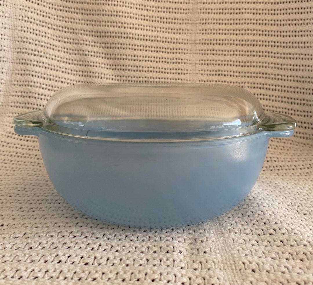 Pyrex JAJ Blue Sprayware Easy Grip 2 Pint Casserole Dish Circa #506 ...