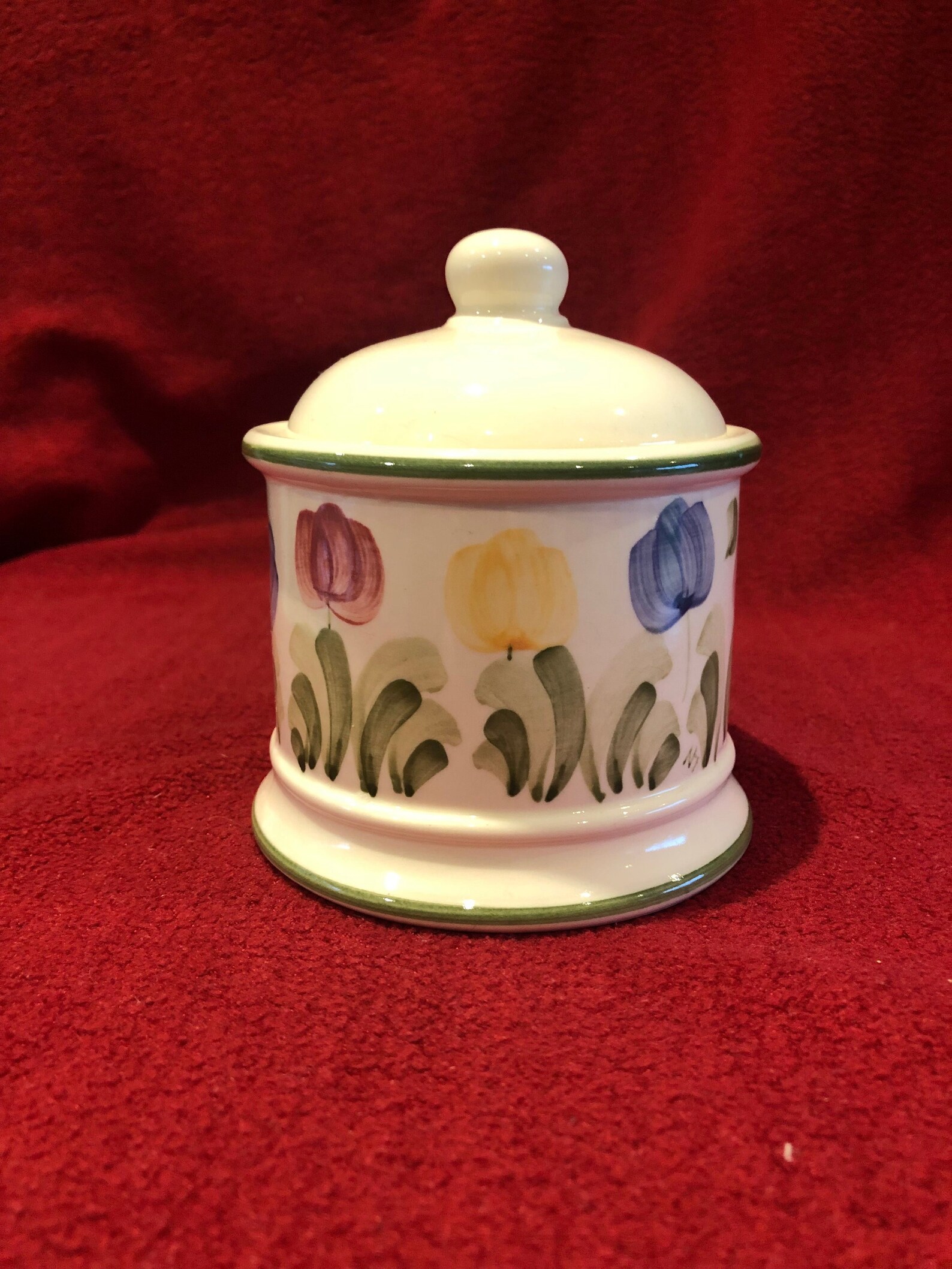 English Country Pottery Hand Painted Lidded Jar With Flower - Etsy UK
