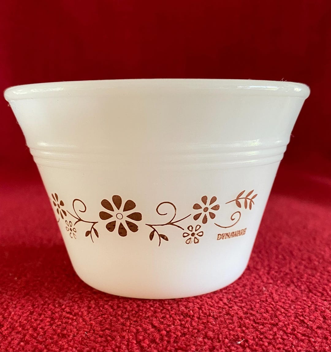 Dynaware Termocrisa Brown Daisy Pattern Ramekins or Custard Cups 1970 ...