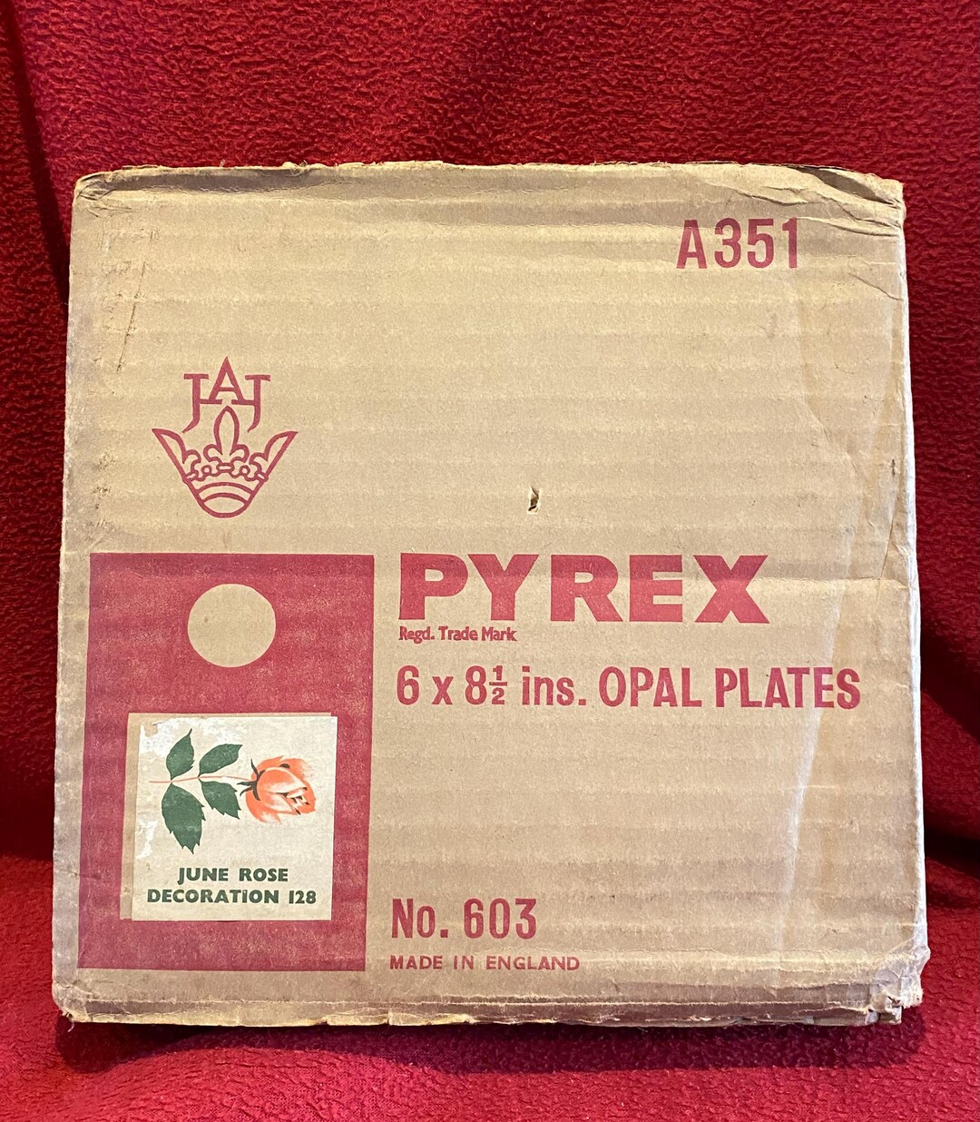 Vintage Pyrex June Rose Dessert Plates Set: JAJ Boxed, Unused 1960s - Etsy