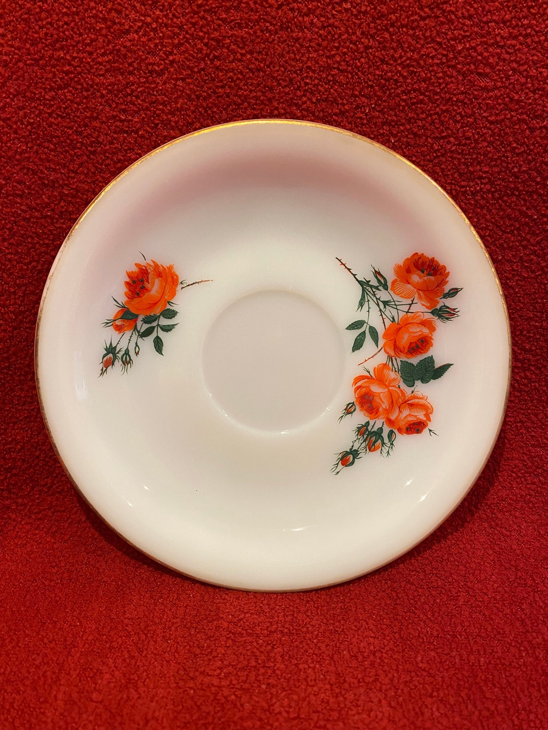 Pyrex JAJ Rose Tea Cup Saucer. 14.5cm Diameter. 1960's - Etsy
