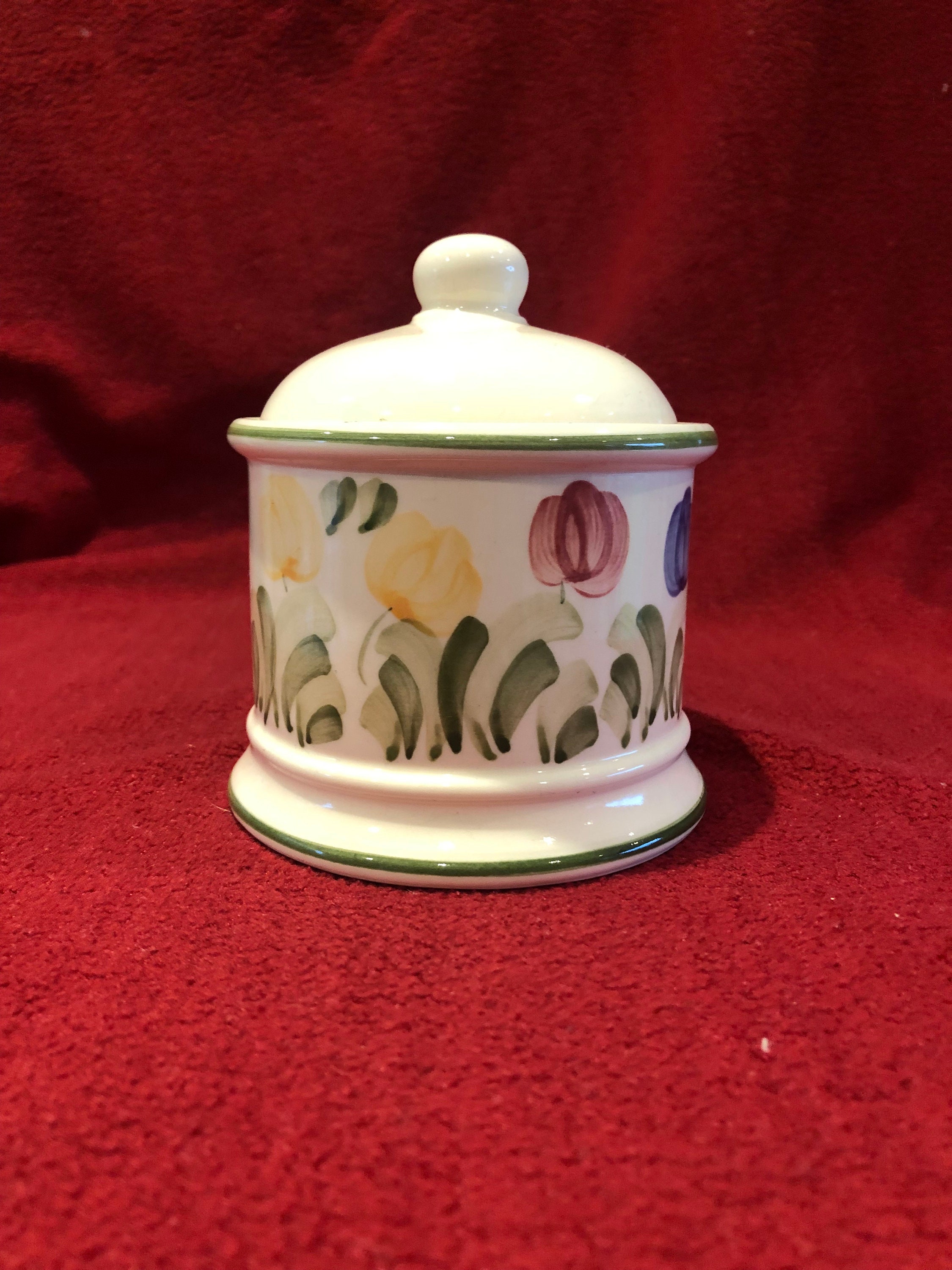 English Country Pottery Hand Painted Lidded Jar With Flower - Etsy UK