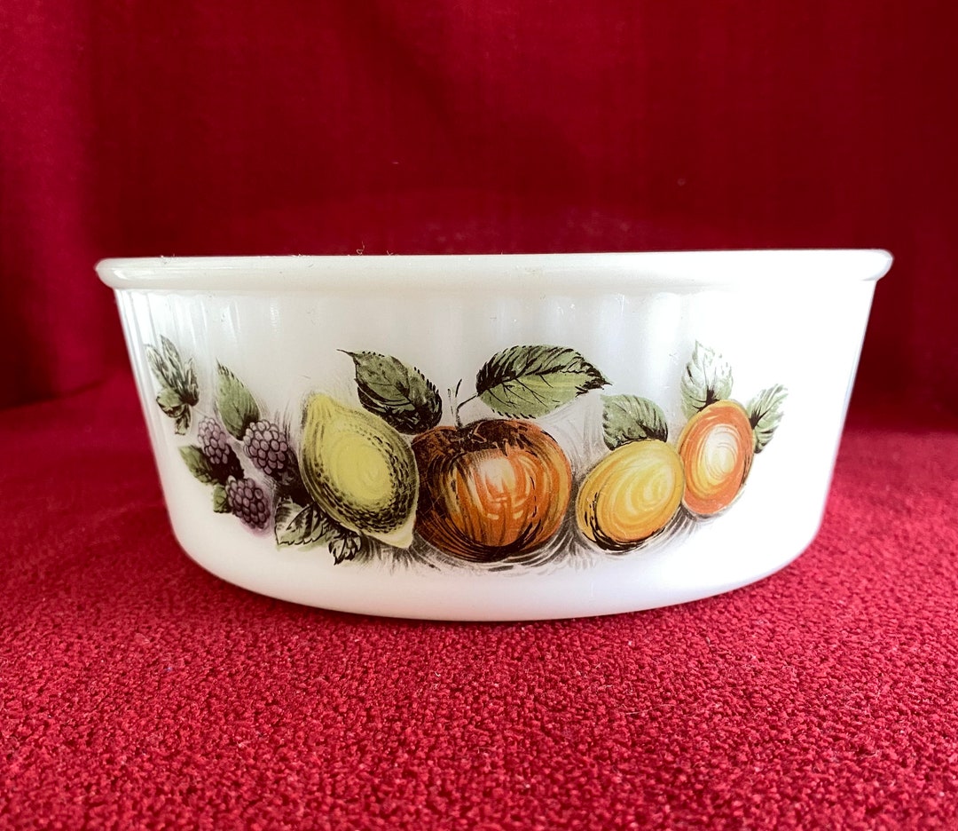Phoenix Opalware Mixed Fruits Pattern Soufflé Dish. Made in England. 1 ...