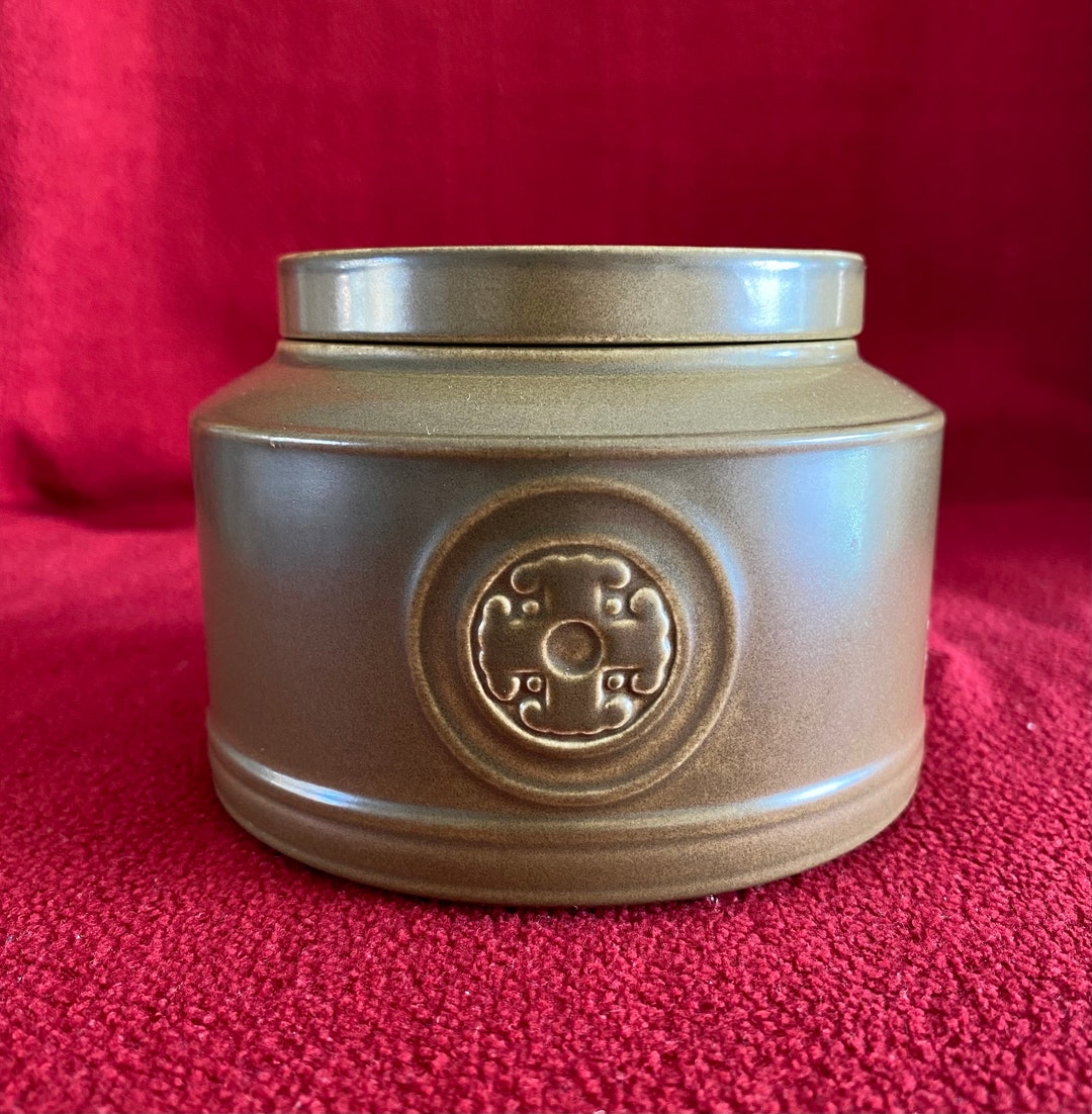 Crown Clarence Ironstone Ceramic Agincourt Lidded Sugar Canister Brown ...