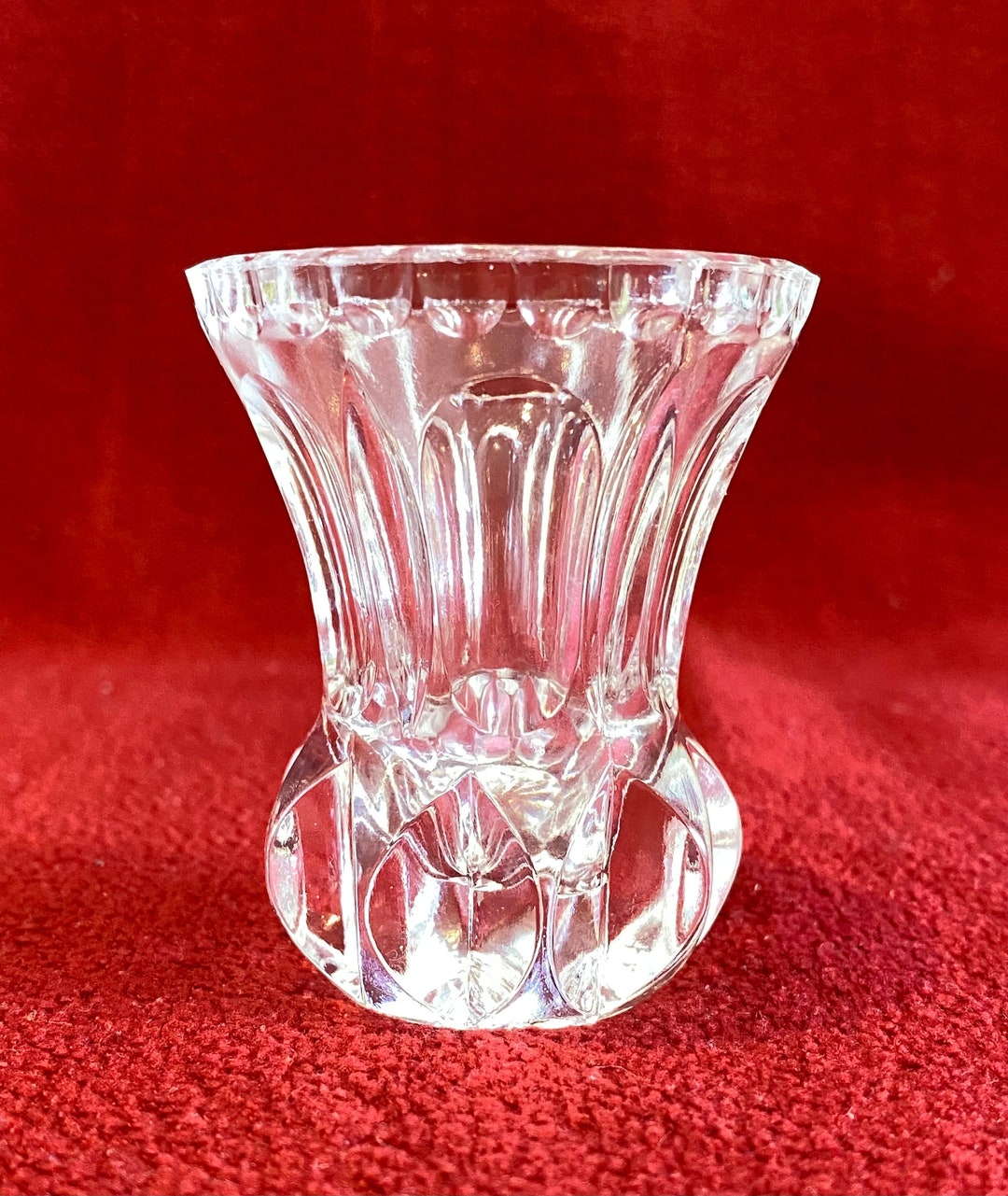 Clear Cut Glass Toothpick Cocktail Stick Holder. Small Bud Vase. Fluted ...