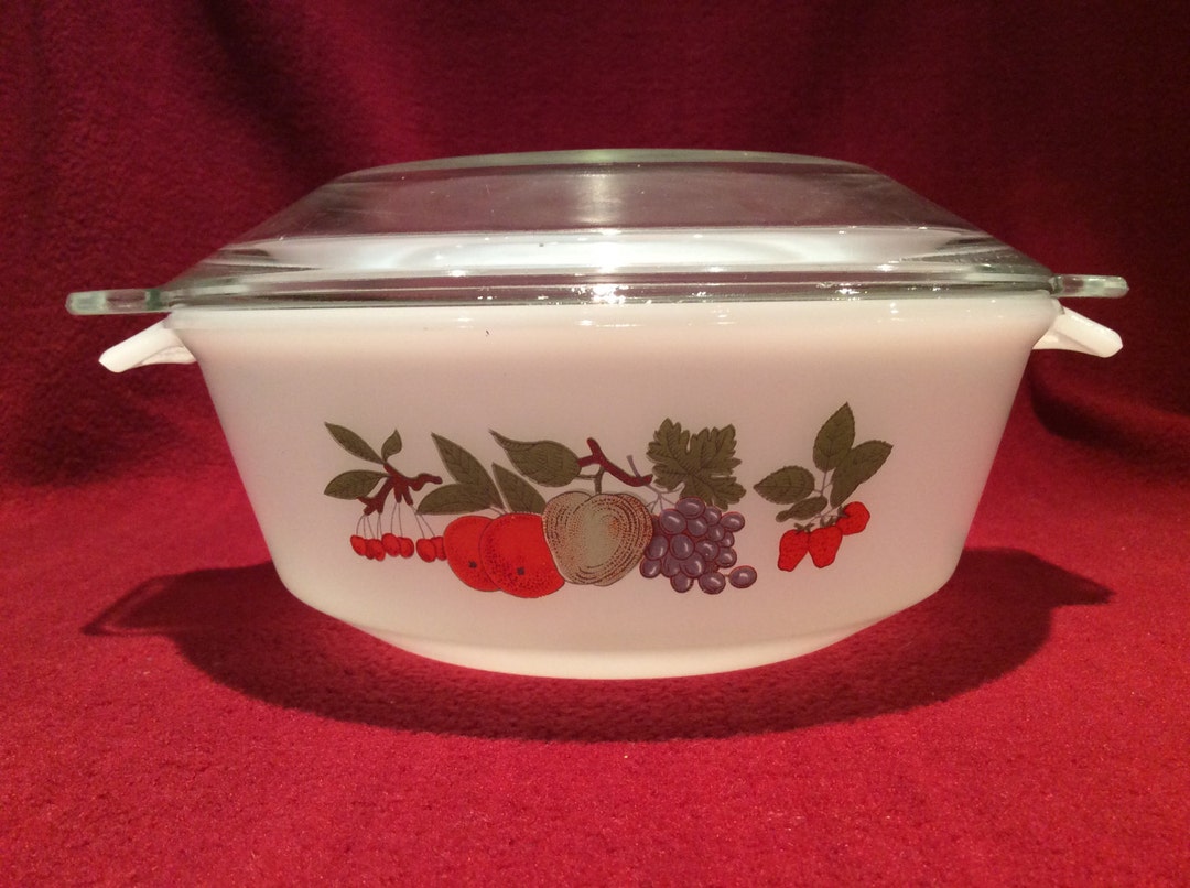 Phoenix Opalware Casserole Dish 1.5 Pint With Grapes Apples ...