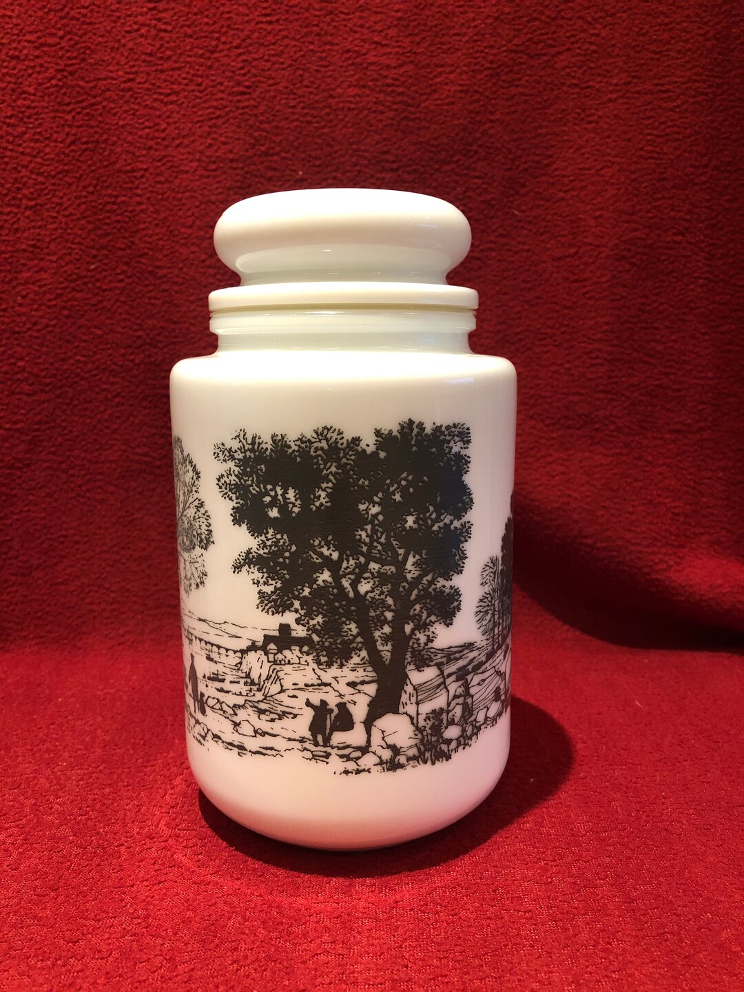 Vintage Opaline Glass Canister: Holland Country Scene, 1970s - Etsy