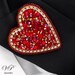 Heart Brooch Pin Red Beaded Brooch Embroidery Brooch - Etsy