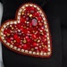 Heart Brooch Pin Red Beaded Brooch Embroidery Brooch - Etsy