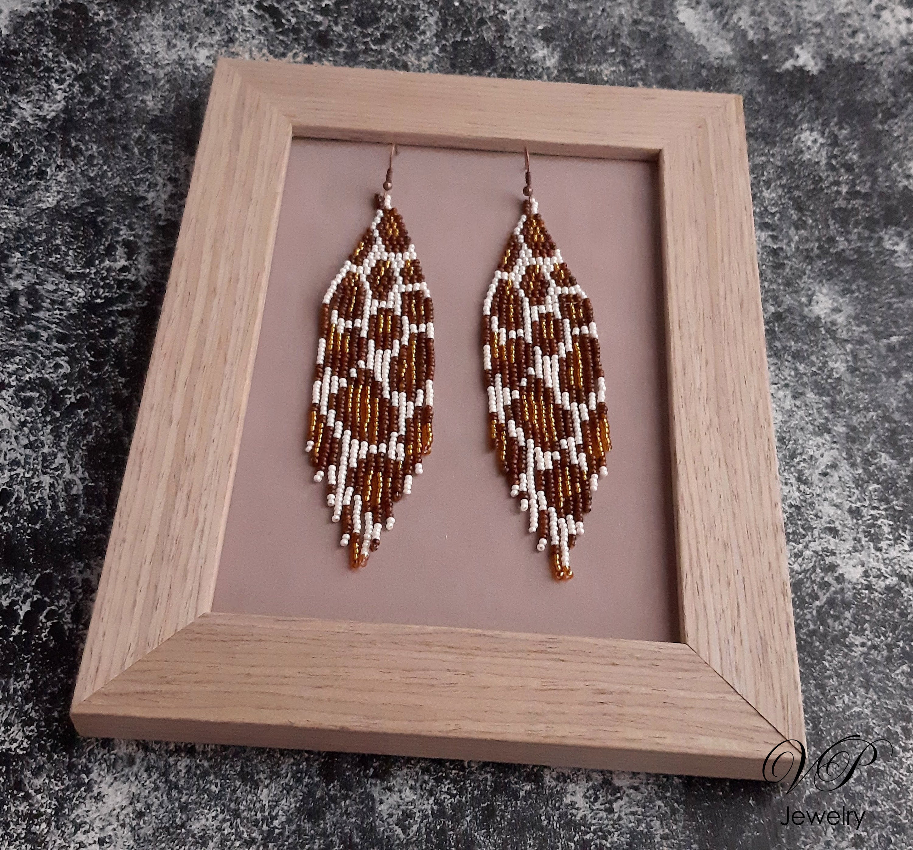 Leopard Seed Bead Earrings Leopard Print Earrings Fringe Chandelier ...