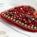 Heart Brooch Pin Red Beaded Brooch Embroidery Brooch - Etsy