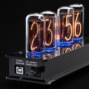 Nixie Tubes Clock IN-18 Arduino Shield Economic Stylish Black Acrylic ...