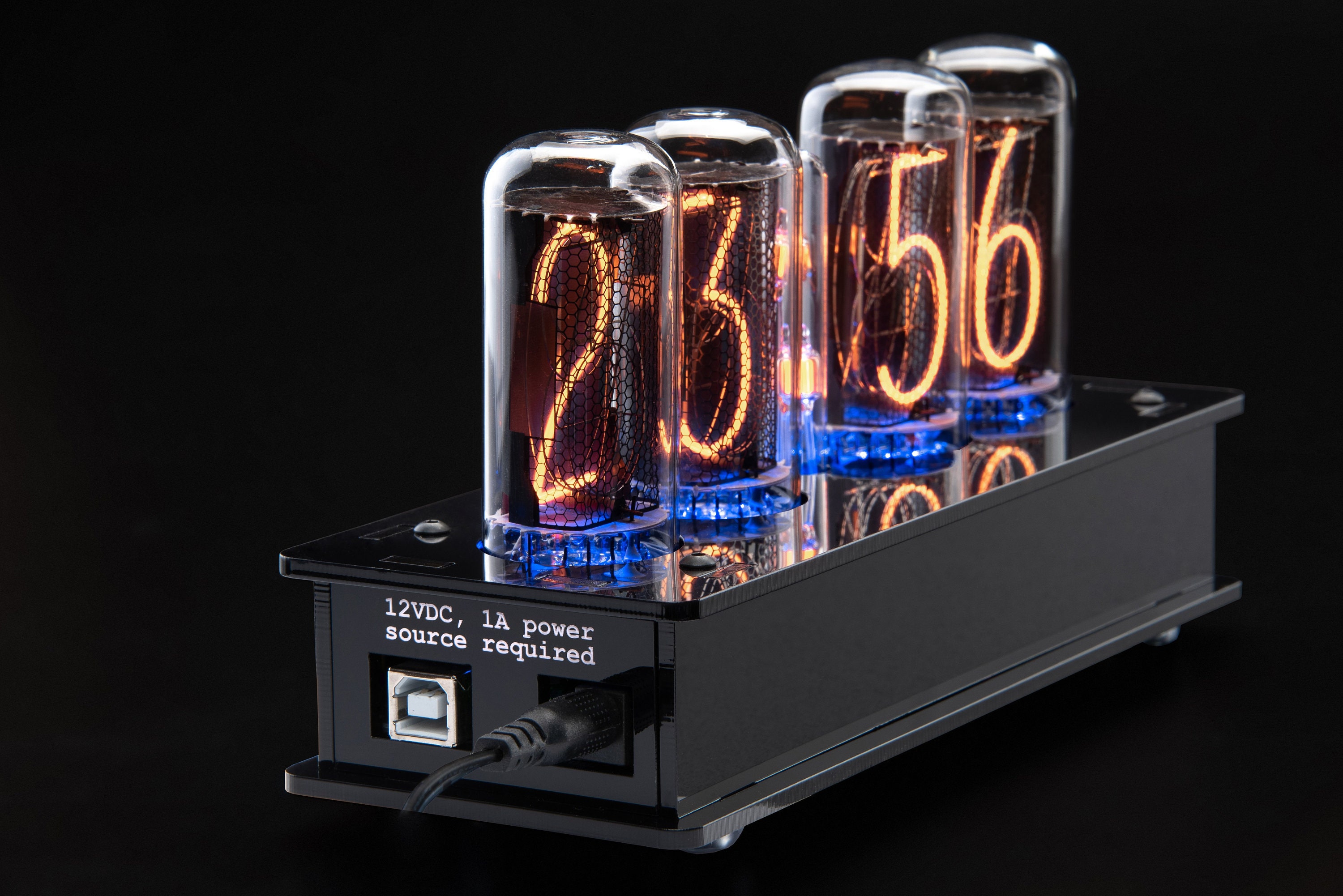 Nixie Tubes Clock IN-18 Arduino Shield Economic Stylish Black Acrylic ...