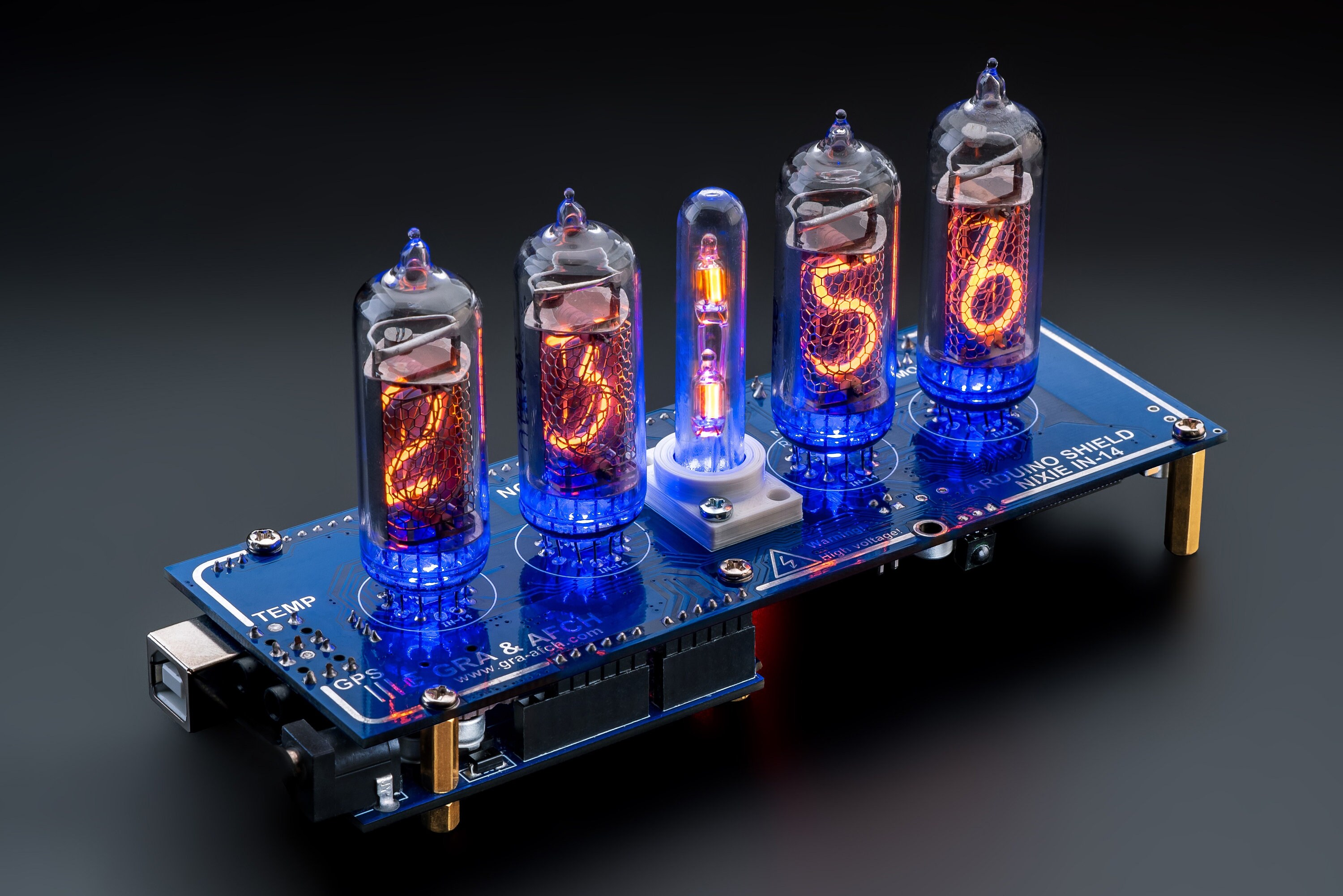 Nixie Tubes Clock IN-14 Arduino Shield (column, Sockets, Arduino) [4 Tubes] Gra & Afch - Etsy
