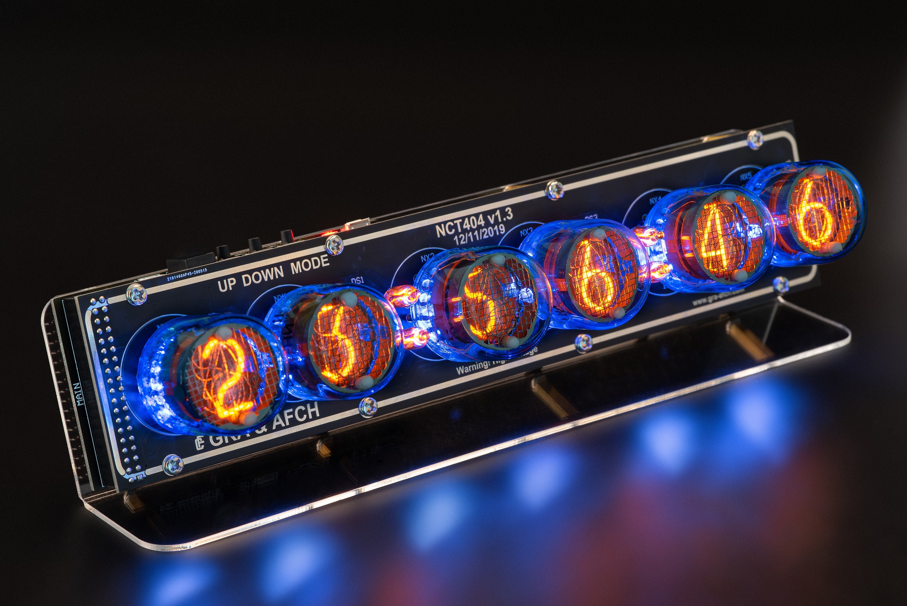 IN-4 Nixie Tubes Clock on Acrylic Stand With Sockets [tubes, Power ...