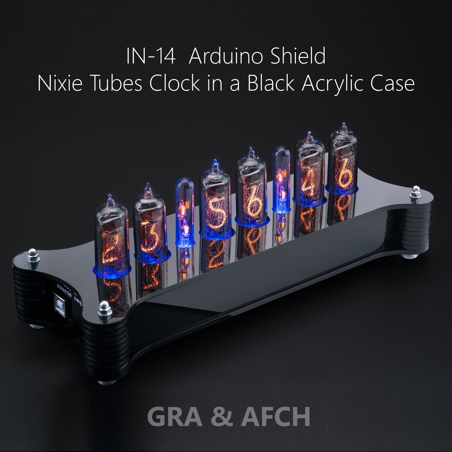 Nixie Clock on IN-14 Tubes in a Stylish Black Acrylic Case for - Etsy