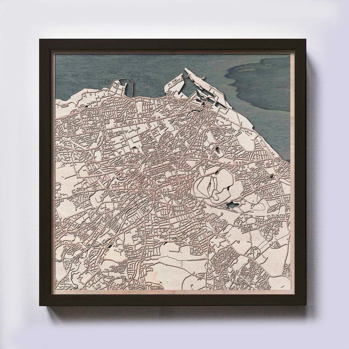 Edinburgh Wood Map 5th Anniversary Gift Custom Wooden Map - Etsy