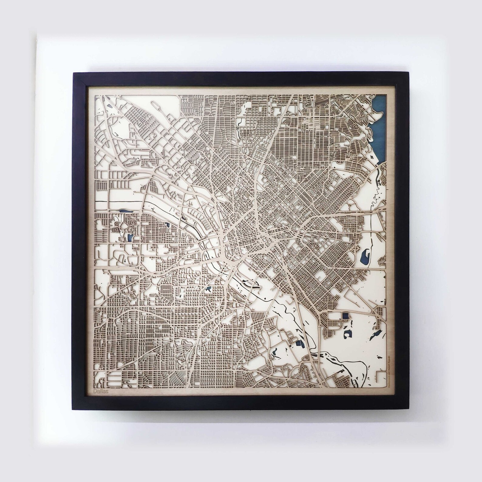 Dallas Wood Map – Laser Cut Framed City Streets, 3D Wall Art - Etsy