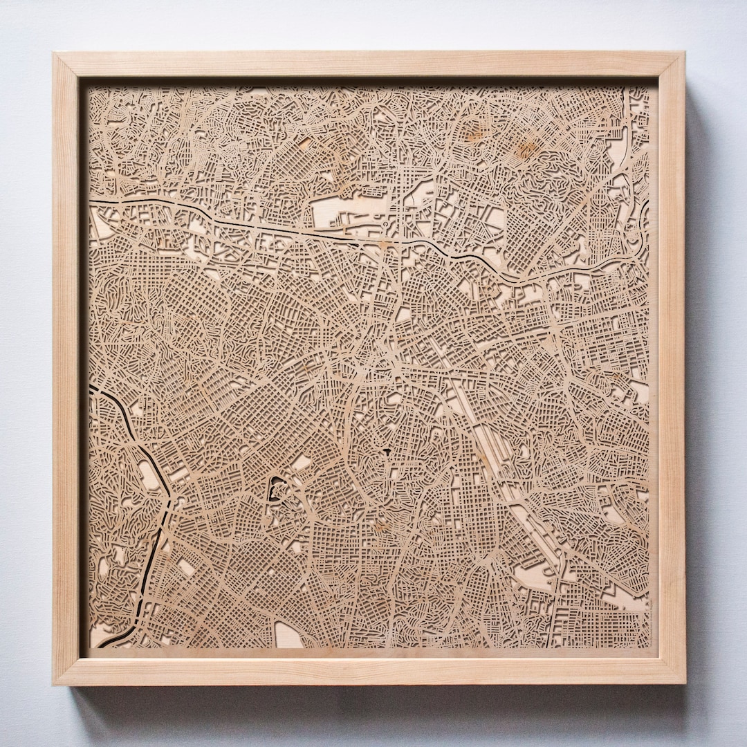 Sao Paulo Wooden Map - Pinewood Laser Cut Wood Streets City Maps 3d ...