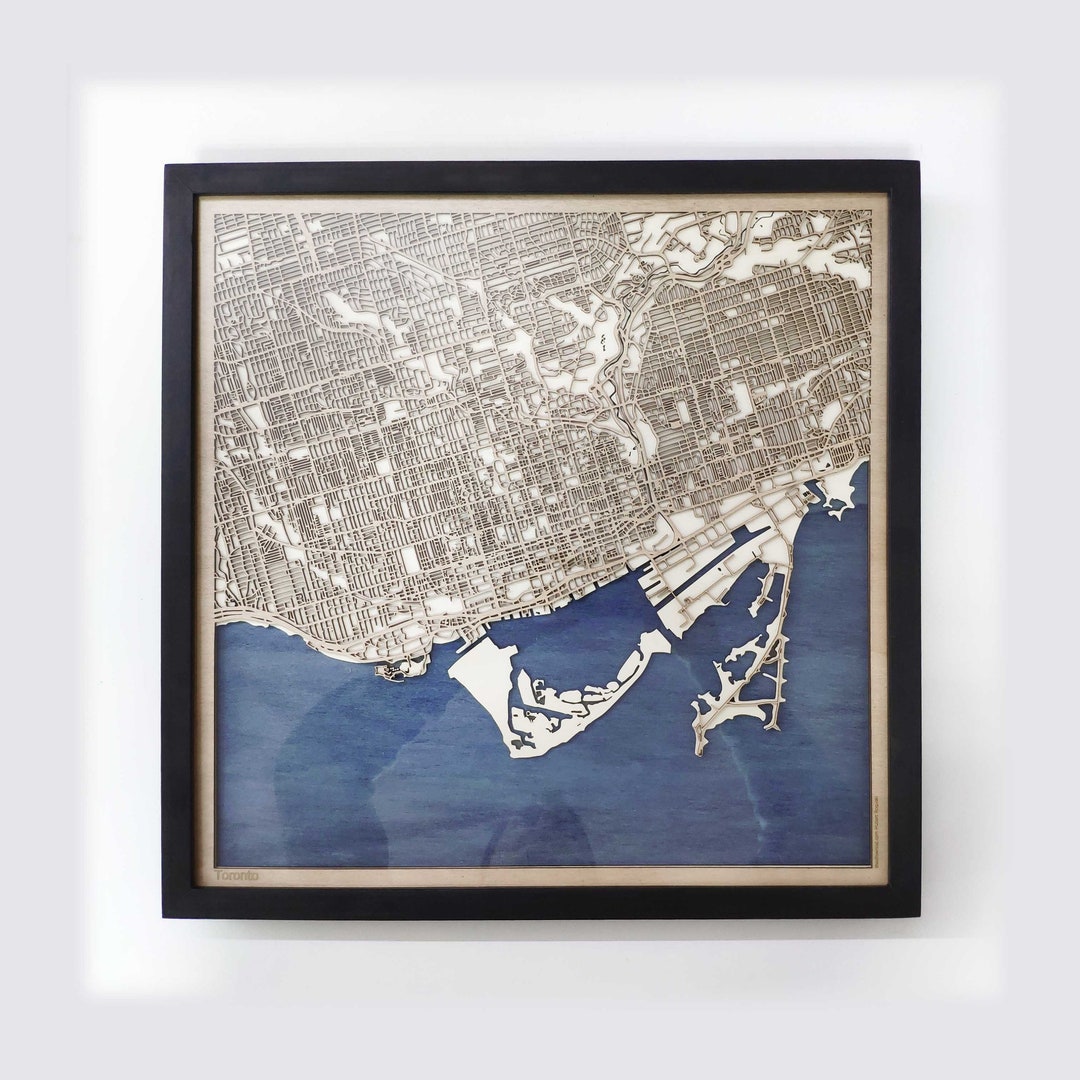 Toronto Wood Map – Laser Cut City Streets, Framed Wall Art - Etsy