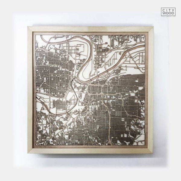 Kansas City Wooden Map - Etsy